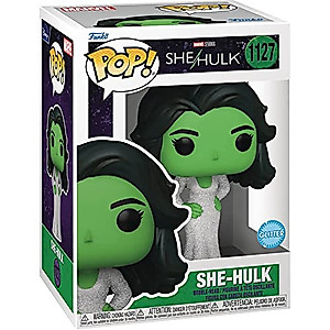 POP Marvel: [She Hulk] Attorney at Law - [She Hulk] in Gala Dress with Glitter Funko Vinyl Figure (Bundled with Compatible Box Protector Case), Multicolor, 3.75 inches