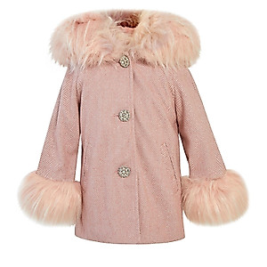 rrhss Baby Girls Winter Fur Collar Long Sleeve Coats