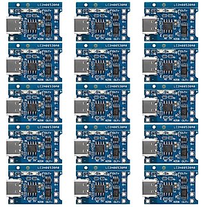 15pcs 5V 1A TP4056 Charging Module Type-C USB 18650 Lithium Battery Charger Board with Protection (Type-C USB)