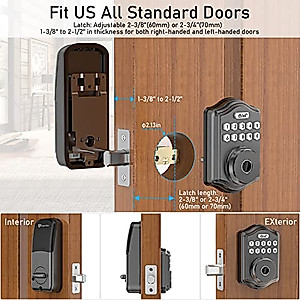 Fingerprint Deadbolt Lock for Door,Guarder Keyless Entry Door Lock with Code/Fingerprint/Key,Temporary Code Deadbolt Keypad Lock,IP65 300 User Digital Electronic Door Lock for Front Door