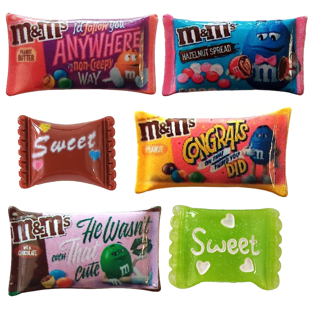 happyblockbuilder LPS Accessories Miniature Dollhouse Compatible with Littlest Pet Shop and Barbie Food Craft Sets Random Gift Bag Lots; Pets NOT Included… (Candy 6pc.)