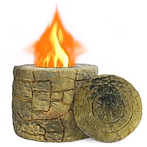 Tabletop Fire Pit- Unique Shaped Rock Tabletop Fireplace with Lid and Pat Alcohol Portable Table Top Fire Pit, Mini Personal Somkeless Fireplace Indoor/Outdoor Long Time Burning