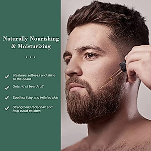 Varolan Beard Oil Conditioner 3 Pack, Beard Oil Kit for Men, Cedarwood, Sandalwood, and Sage for Men Mustaches, Thicker Facial Hair, Softening and Moisturizing, Gifts for Him Man Dad Father Boyfriend
