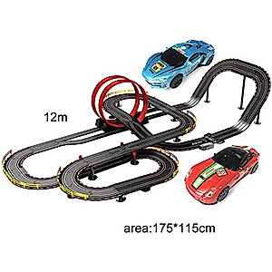 ZXXZXX High-Speed Electric Powered Super Loop Speedway Slot Car Track Set, Two Cars for Dual Racing, Boys Toys for 6 7 8 9 10-16 Years Old Kids Gifts (Color : Electric+2cars)