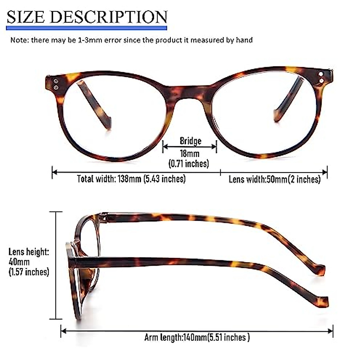 DXYXYO Blue Light Blocking Reading Glasses for Women 2.5+, 4 Pack Men Round Computer Readers with Spring Hinge