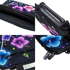 RICHEN Canvas Laptop Shoulder Bag Compatible with 11.6/12/12.9/13 Inches Netbook,Protective Carrying Handbag Case Cover with Side Handle (11-13 inch, Flowers)