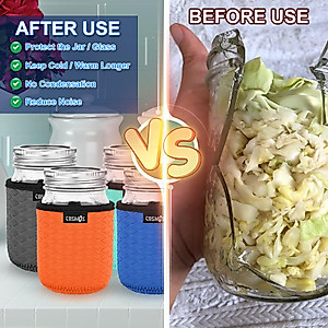 Cosmos 4 Pcs Neoprene Mason Jar Sleeve Cover for Regular Mouth Jar, Insulated Glass Jars Cover Canning Sleeves Glass Container Protector Holder for Home Kitchen Storage (For 16 OZ Jar)