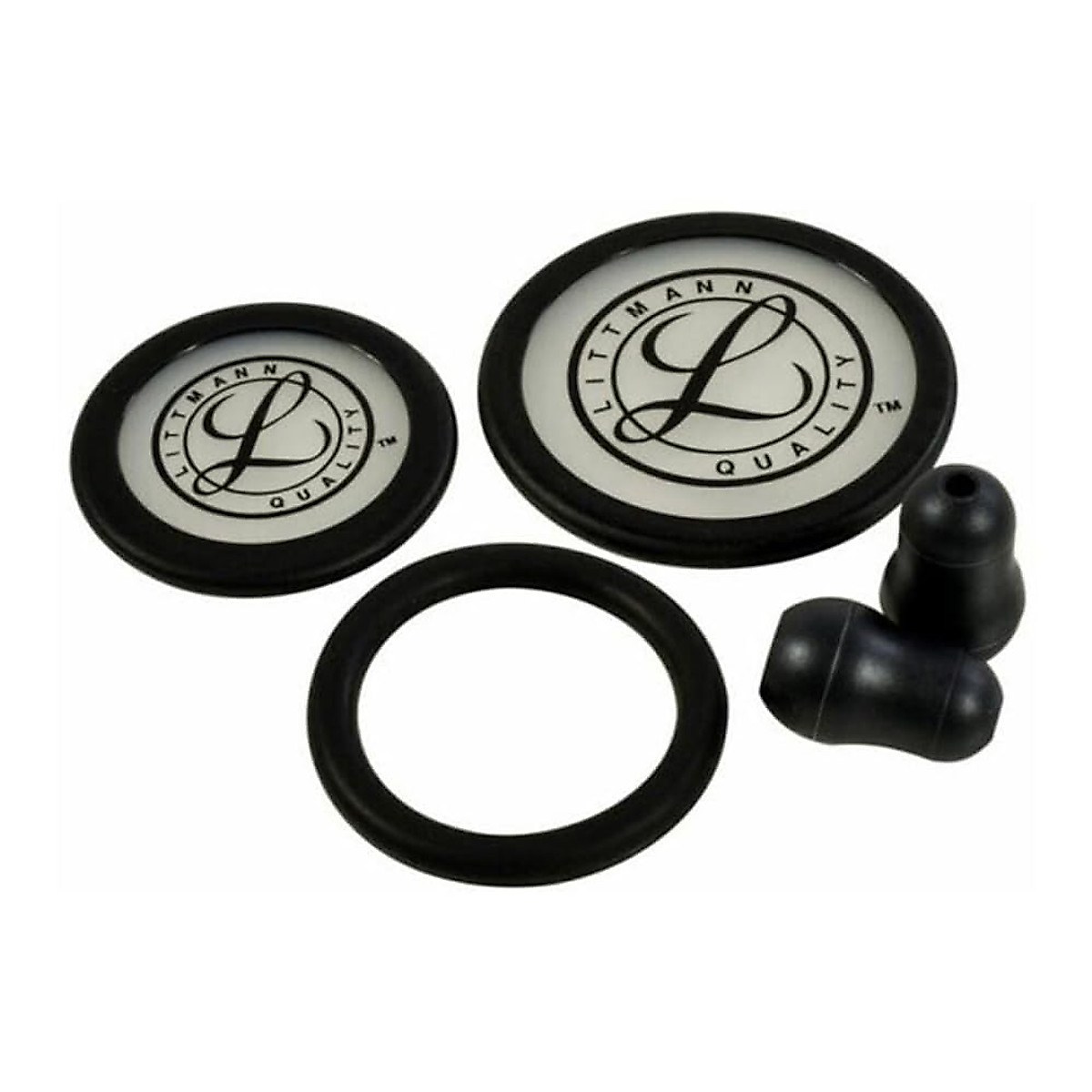 3M Health Care MMM 40016 Littman Stethoscope Spare Parts Kit for Classic III, Includes Small Snap Tight Soft-Sealing Eartips, Black (Pack of 10)