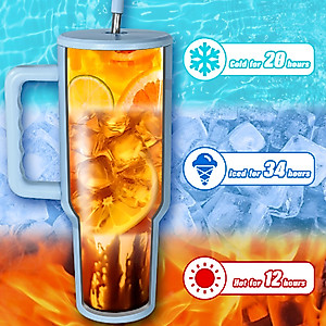 AGH 40 oz Sublimation Tumbler with Handle 4-Pack Stainless Steel Insulated Tumblers Blanks Water Bottle Travel Cups Matte Beige