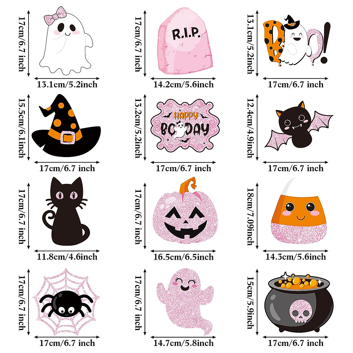 Halloween Hanging Swirl Decorations Happy Boo Day Party Witch Pumpkin Ghost Cutout Halloween Decors for Kids School Room Office Halloween Supplies (Happy Booday)