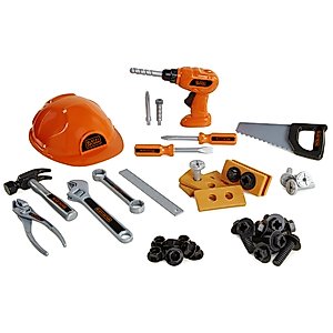 Black+Decker Junior Kids Tool Set - Mega Tool Set with 42Piece Tools & Accessories! Role Play Tools for Toddlers Boys & Girls Ages 3 Years Old & Above, Includes Helmet & Drill!