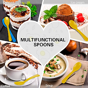 Plastic Egg Spoons for Soft Boiled Eggs,Colorful Disposable Coffee Spoons Plastic Spoons Disposable Hard and Soft Boiled Egg Spoons Multifunctional Plastic Spoons for Coffee, Tea,Ice-cream Pack of 24