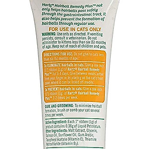 Hartz Hairball Remedy Plus Paste for Cats, Natural salmon 2.50 oz(Pack of 3)