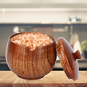 Wood Spice Jar, Easy To Classic Flip Top Spice Jar Sour Jujube Wood for Sugar for Kitchen (Large lacquer model)