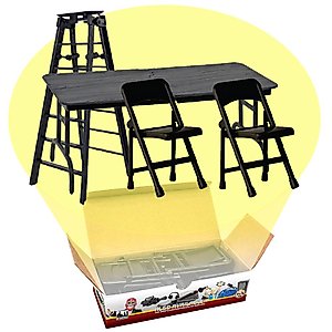 ULTIMATE Ladder, Table & Chairs Black Playset For Wrestling Action Figures