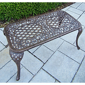 Oakland Living Mississippi Cast Aluminum Cocktail Table, 35-Inch by 18-Inch, Antique Bronze