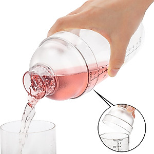 Cedilis 4 Pack Plastic Shaker Cocktail, 700cc / 24 oz Bar Tool for Milk Wine Mixing, Hand Drink Mixer with Scales, Clear Boba Tea Shaker Cup