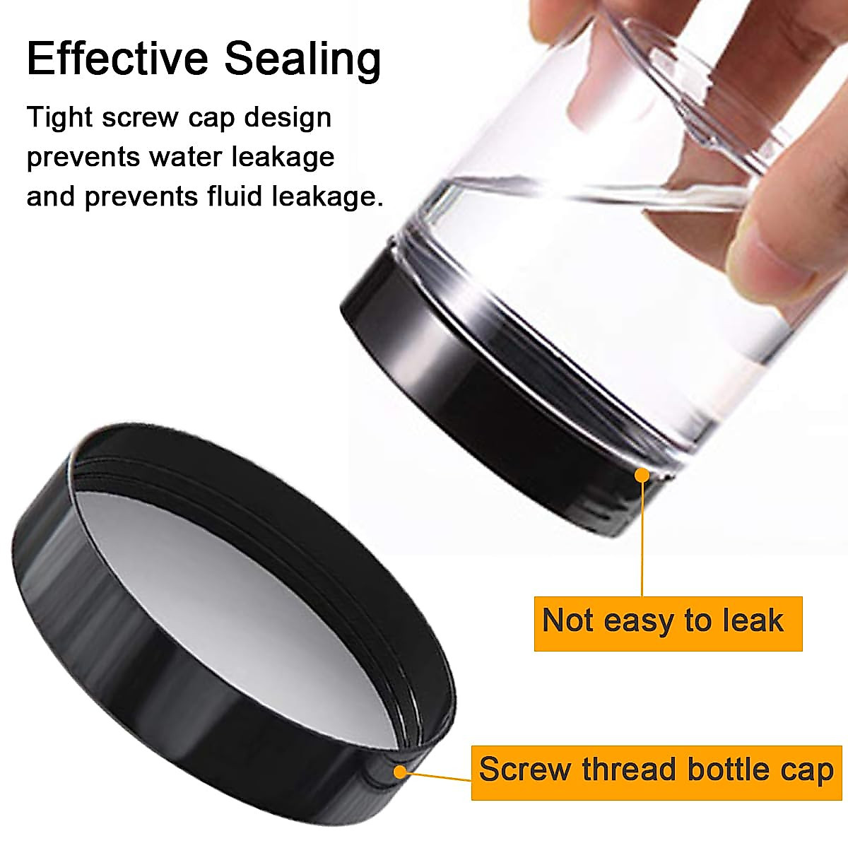 LOSYHU 24 Pack Plastic Jars With Lids 12 OZ PET Plastic Jars Round Plastic Slime Storage Jars Wide Opening Clear Empty Plastic Jars with Screw On Lids For Dry Food Kitchen Craft Storage