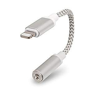 Realm Lightning to 3.5mm Headphone Jack Adapter, 3.5mm Audio Adapter Compatible with iPhone, White (RLMA7WT)