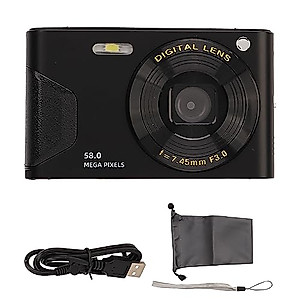 Digital Zoom Camera, Timing Photo Auto Focus Face Recognition 800mAh 4K HD Smart Camera 2.7in TFT Screen for for Picture Shooting (Black)