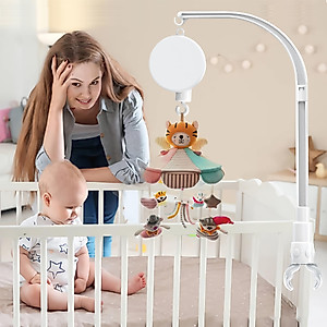 23 inches DIY Baby Crib Mobile Arm,Mobile arm for Crib,Nursery Mobile arm,Baby Mobile Hanger, with Music Box-The Claw Part Can be Adjusted Width-DIY Toy Decoration