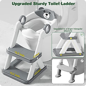 Rabb 1st Potty Training Seat, Upgrade Toddler Toilet Seat for Kids Boys Girls, 2 in 1 Potty Training Toilet for Kids, Splash Guard Anti-Slip Pad Step Stool