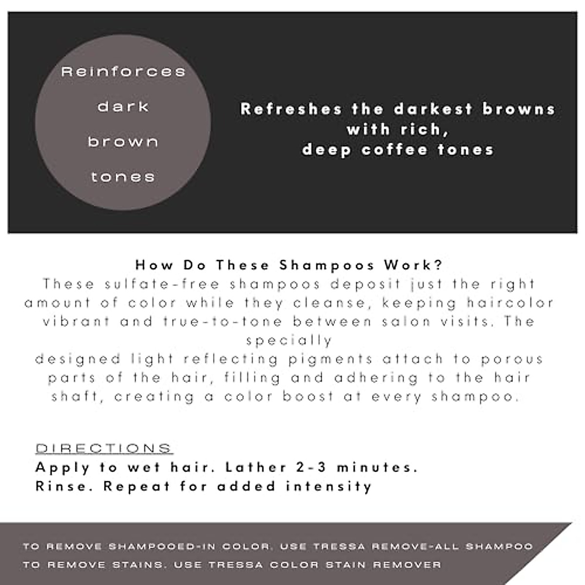 Watercolors Semi Permanent Color Depositing Shampoo. Sulfate & Paraben Free to Maintain & Enhance Hair Color 8 fl oz - BLACK COFFEE