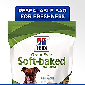 Hill's Grain Free Dog Treats, Soft-Baked Naturals with Chicken & Carrots, Healthy Dog Snacks, 8 oz. Bag