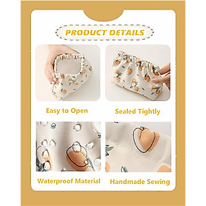 Gepehoho Small Makeup Bag for Purse, 3pcs Waterproof Mini Pouch, No Zipper Self-closing Travel Kit Storage Bag for Women & Girl (A)