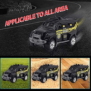 6 Pack Diecast Police Car Toy Set, Mini Alloy Models Police Car Toys for Boys 3-5 6 7, Armored Vehicle, Bulletproof Car, Rescue Truck, Military Helicopter, Armed Car Police Toys Kids Birthday Gift