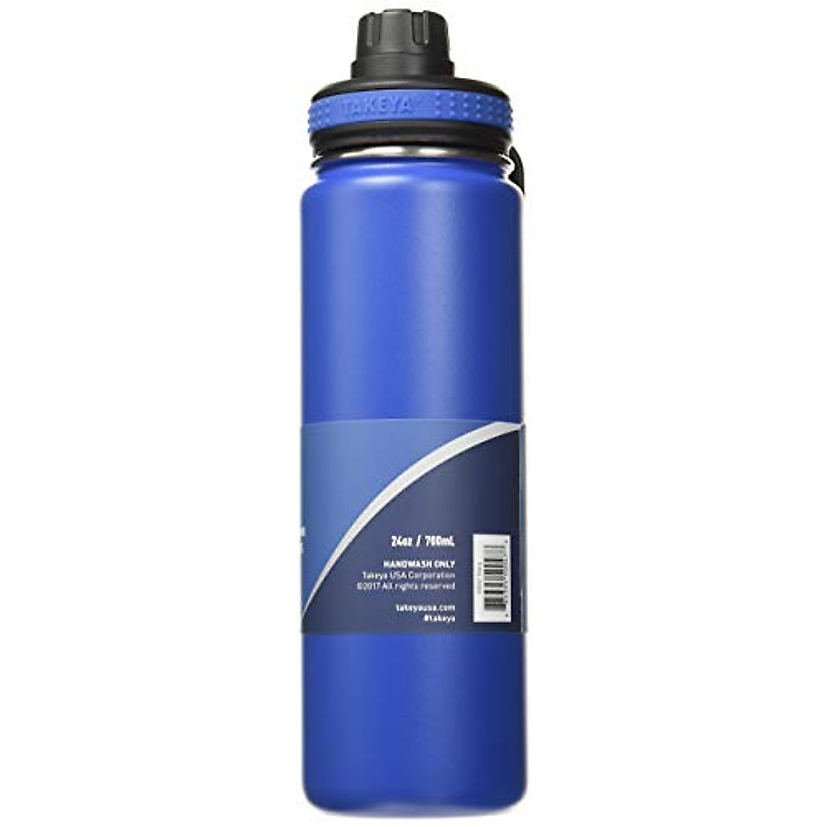 Takeya Originals 24 oz Vacuum Insulated Stainless Steel Water Bottle with Straw Lid, Navy