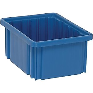 Quantum Storage Systems Quantum DG91050BL Dividable Grid Storage Container, 10-7/8" L x 8-1/4" W x 5" H, Blue (Pack of 20), 20 Count