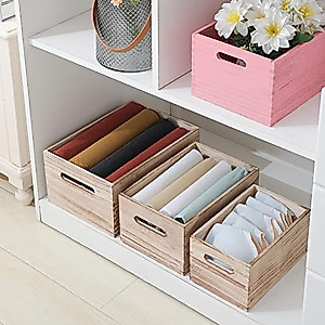 Farmhouse Antique Wood Crate, Nesting 3-piece set, Storage Box With Handles For Toys, Fruits, Vegetables And Bread For Parties, Bathrooms And Kitchens (Brown)