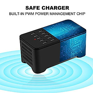 25 Ports USB Charger, 125W 25A Desktop USB Charging Station with iSmart Multiple Port, Compatible iPhone Xs Max XR X 8 7 Plus, iPad Pro Air Mini, Galaxy S9 S8 S7 Edge, Tablet and More (Black)