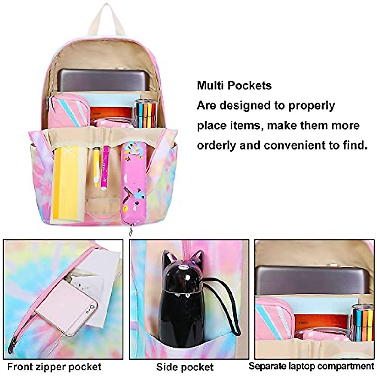 CAMTOP Girls Backpack with Lunch Box set Teen Backpack for School Bookbag