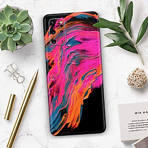 DesignSkinz Liquid Abstract Paint V73 Protective Vinyl Decal Wrap Skin Cover Compatible with The Samsung Galaxy S20 (Screen Trim & Back Glass Skin)