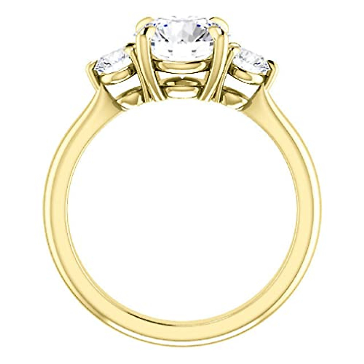 14K Gold 3 CT Round Cut VVS1 Colorless Moissanite Engagement Ring for Woman Bridal Set Handmade Diamond Wedding, Anniversary Rings for Gift (4)