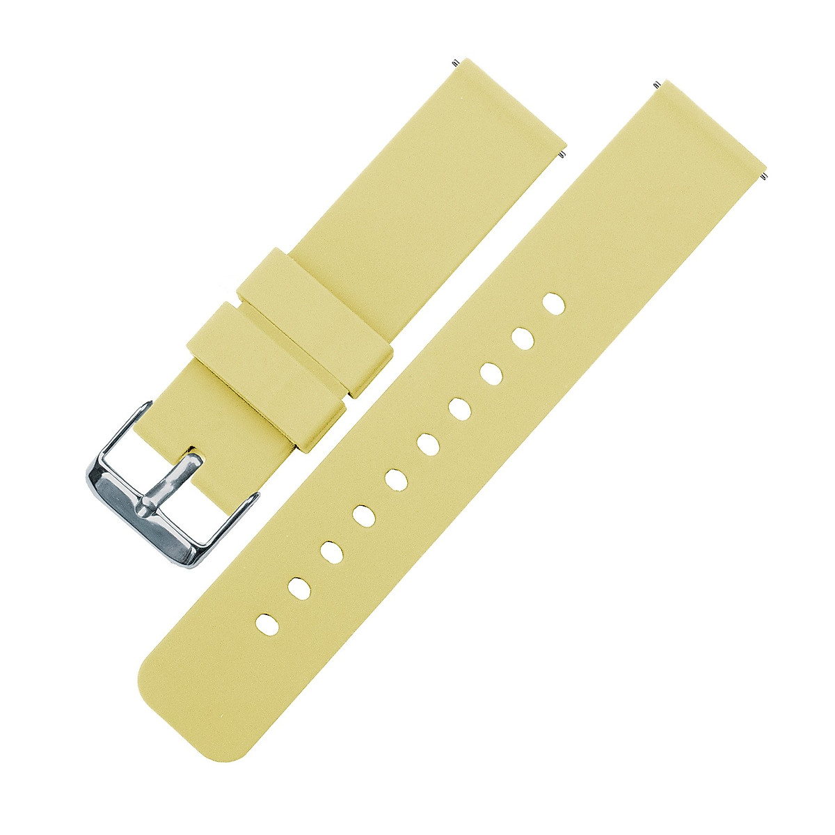 BARTON WATCH BANDS 16mm Happy Yellow Soft Silicone Quick Release Straps