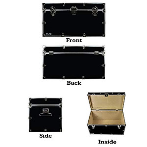 C&N Footlockers Graduate Storage Trunk with Wheels - Rolling Camp or College Dorm Chest - Lockable - 32 x 18 x 18.5 Inches