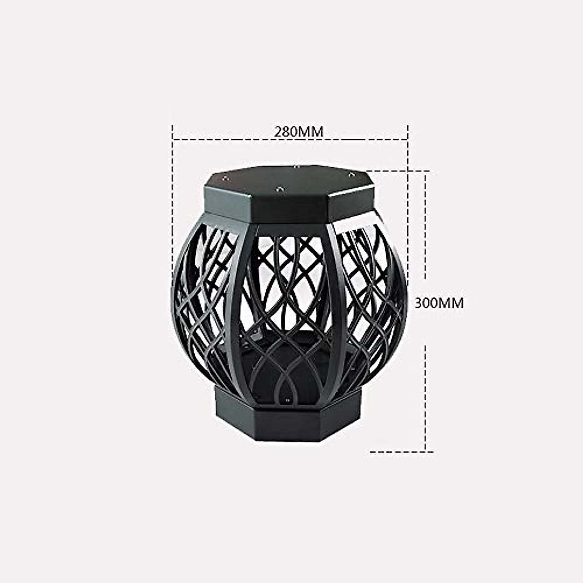 ZZYJYALG Led Black Vintage Hollow Aluminum Waterproof Post Lights European Retro Industrial Outdoor Post Lights Lawn Door Garden Park Home Lighting Pillar Lamps