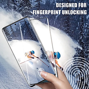 [2+2 Pack] Galaxy S20 Plus Screen Protector, Ultra HD Tempered Glass Film [Scratch Resistant] [3D Full Coverage ] [9H Hardness] [Fingerprint Unlock] For Samsung Galaxy S20 Plus