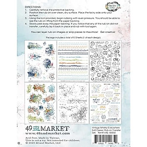 Vintage Artistry Everywhere 6x8 Rub-on Transfer Set - 49 And Market