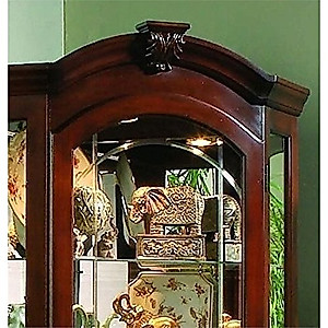 Beaumont Lane Corner Curio Cabinet in Medallion Cherry