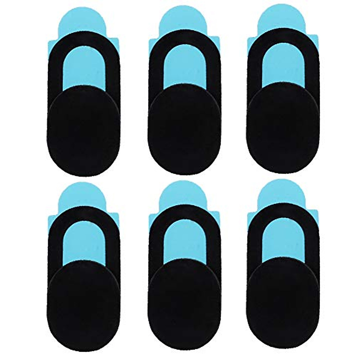 CHICIRIS Web Camera Cover, Webcam Cover Black Quantity Optional Webcam Cover, ABS for Smartphones Tablets(6 Pieces)