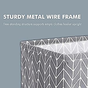 TEELINK Laundry Basket with Handles, 60L Large Collapsible Dirty Clothes Hamper for Laundry, Freestanding Fabric Lightweight Waterproof Toy Storage Basket for Bathroom, Bedroom, Dorm, Outdoor, White