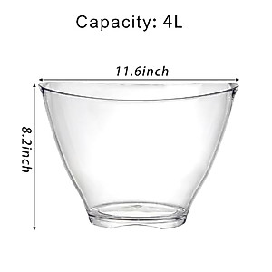 SOUJOY Ice Bucket, Acrylic Champagne Bucket for Party, 4 Liter Clear Oval Bar Ice Cooler Container, Beverage Storage Tub for Wine, Drink, Whisky, Champagne or Beer Bottles