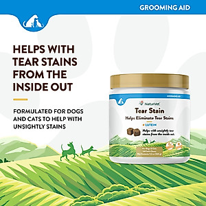 NaturVet Lutein Tear Stain Supplements for Dogs & Cats – Prevents Tear Stains for Dog, Cat Breeds – Includes Oregon Grape Root, Marshmallow Root, Cranberry Extract – 120 Ct.