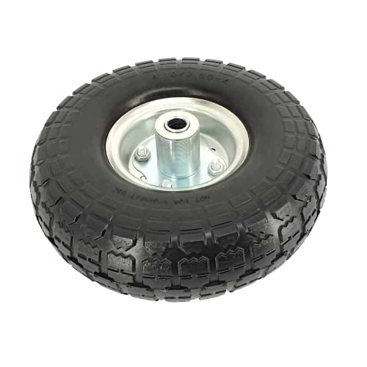 MaxxHaul 50501 Diameter 10" Flat Free All Purpose Tire with 5/8" Ball Bearing Axle Bore Dia, 10 inch, Black