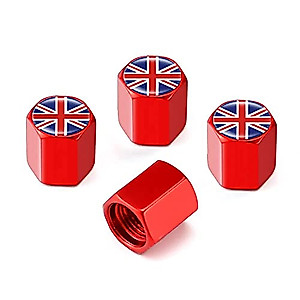 Car Tire Valve Stem Caps,Tire Valve Stem Caps Accessory,Universal Stem Covers for Car, Trucks, Bikes, Motorcycles,Corrosion and Wear Resistance,Styling Decoration Accessories,4Pcs(Red)