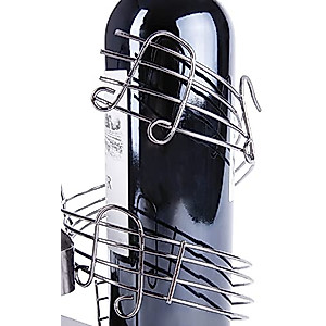 BRUBAKER Wine Bottle Holder 'Piano' - Table Top Metal Sculpture - with Greeting Card